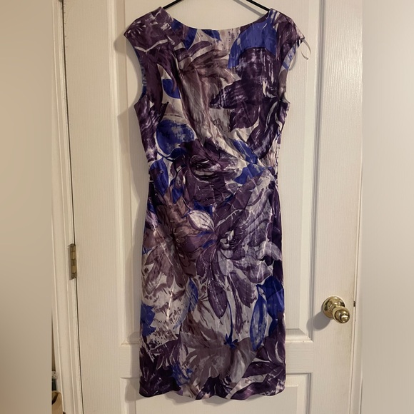 Suzi Chin | Dresses | Suzi Chin 0 Silk Purple And Blue Floral Midi ...